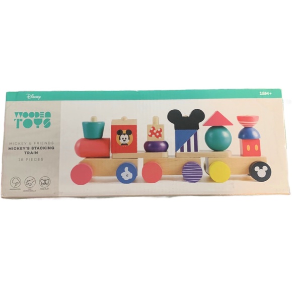 Disney | Toys | Disney Mickey Mouse Stacking Train Set Wooden Blocks ...